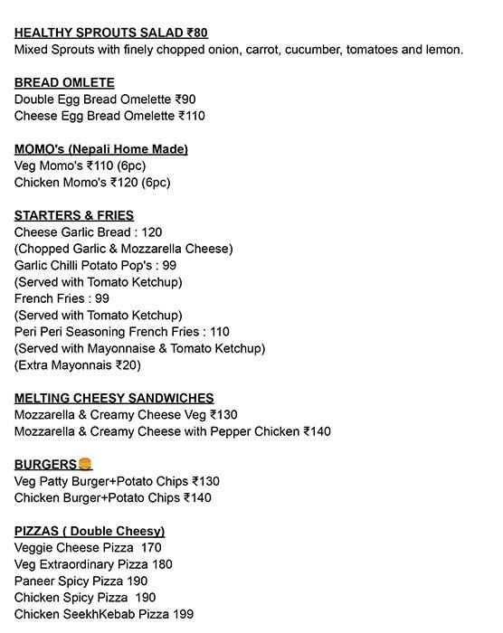 Menu of Healthy Hunger Box, Banjara Hills, Hyderabad