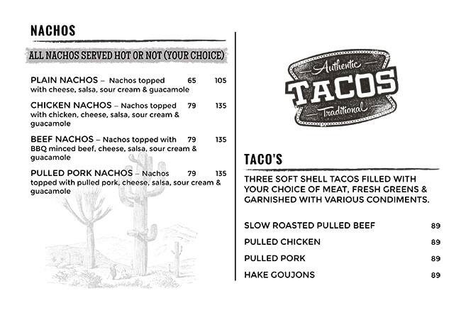Menu at De Kelder, Cape Town, Vodacom Golf Village