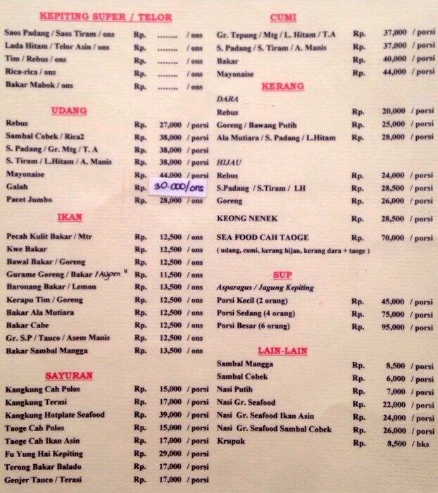 Pondok Mutiara 68 Menu, Menu untuk Pondok Mutiara 68, Tebet, Jakarta ...