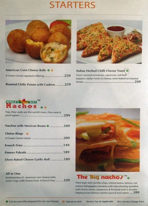 Cream Centre Menu, Menu for Cream Centre, Viman Nagar, Pune - Zomato