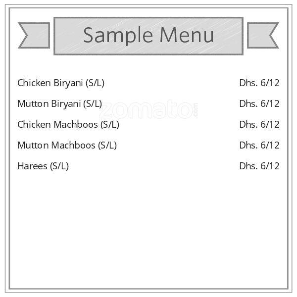 Menu at Al Shan Public Kitchen, Ras Al-Khaimah