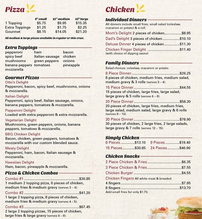 chicken delight menu hillsdale