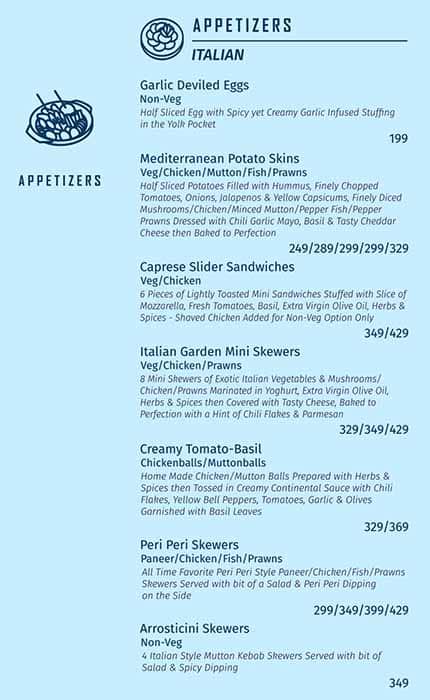 Menu at Elysian: The Bistro Lounge, Vadodara