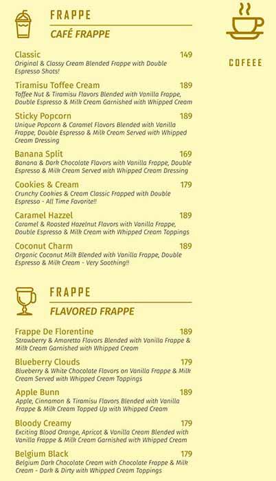 Menu at Elysian: The Bistro Lounge, Vadodara