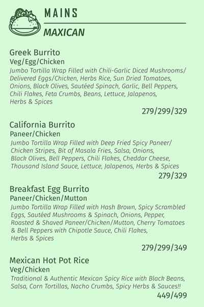 Menu at Elysian: The Bistro Lounge, Vadodara