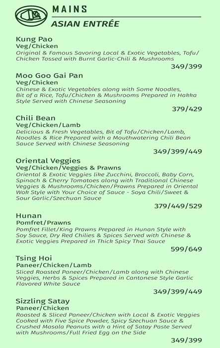 Menu at Elysian: The Bistro Lounge, Vadodara