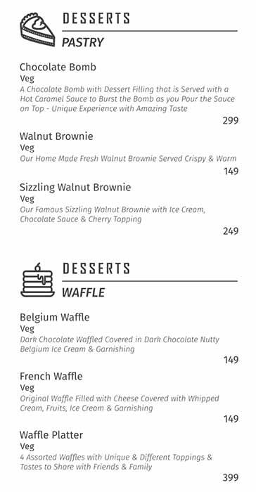 Menu at Elysian: The Bistro Lounge, Vadodara