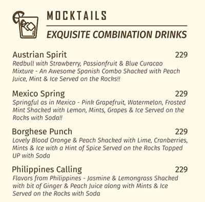 Menu at Elysian: The Bistro Lounge, Vadodara