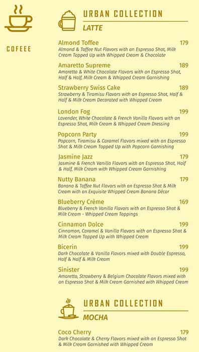 Menu at Elysian: The Bistro Lounge, Vadodara