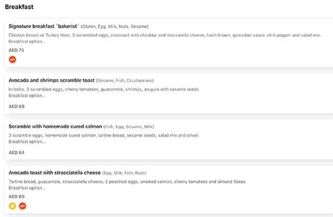 Menu of Bakerist, Dubai Hills, Dubai