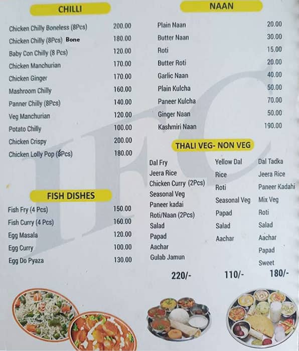 Menu of Indian Food Corner, Mithapur, Patna
