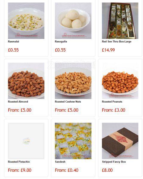 Menu at London Sweet Centre restaurant, Birmingham