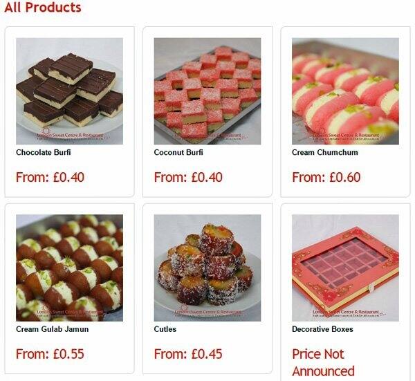 Menu at London Sweet Centre restaurant, Birmingham