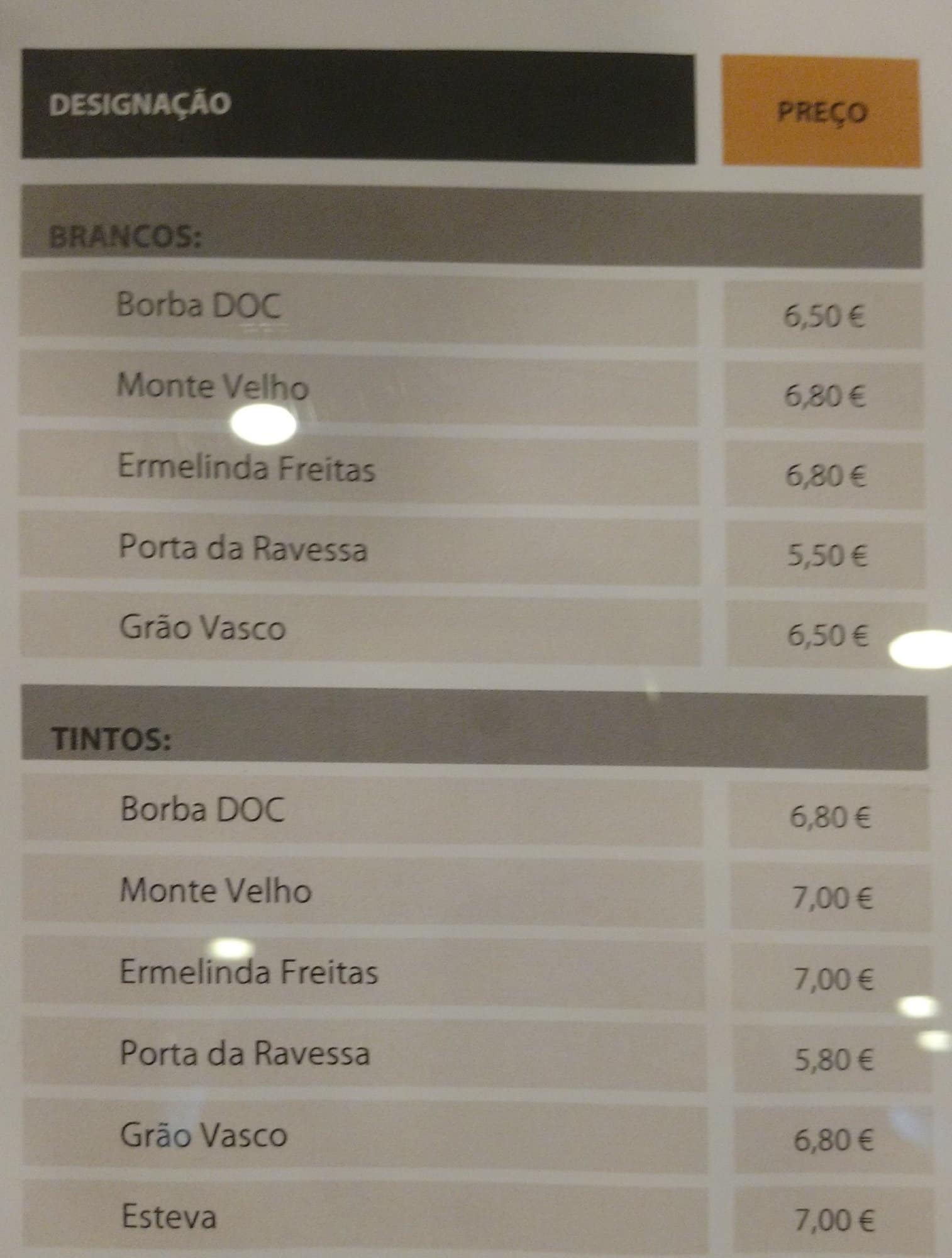 Menu em Lisboa Restaurante, Lisboa