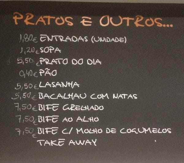 Menu em Lisboa Restaurante, Lisboa
