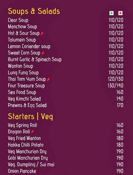 Shaolin a Pune: Foto del Menu con Prezzi - Zomato