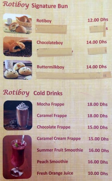 Rotiboy Menu, Menu for Rotiboy, Al Jimi, Al Ain - Zomato