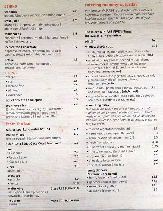 Menu at Truly Scrumptious cafe, Mentone