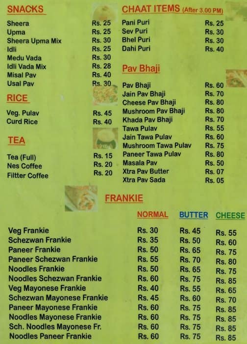 Cafe Mani Menu, Menu for Cafe Mani, Dadar West, Mumbai - Zomato