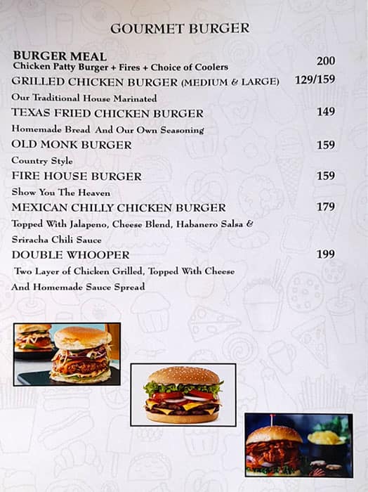 Menu of JC Cafe, Yelahanka, Bangalore