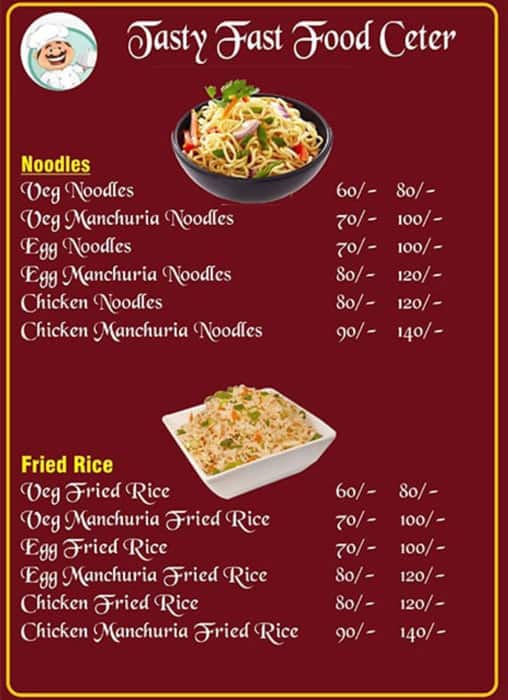 Menu of Mehraj Cafe, Charminar, Hyderabad