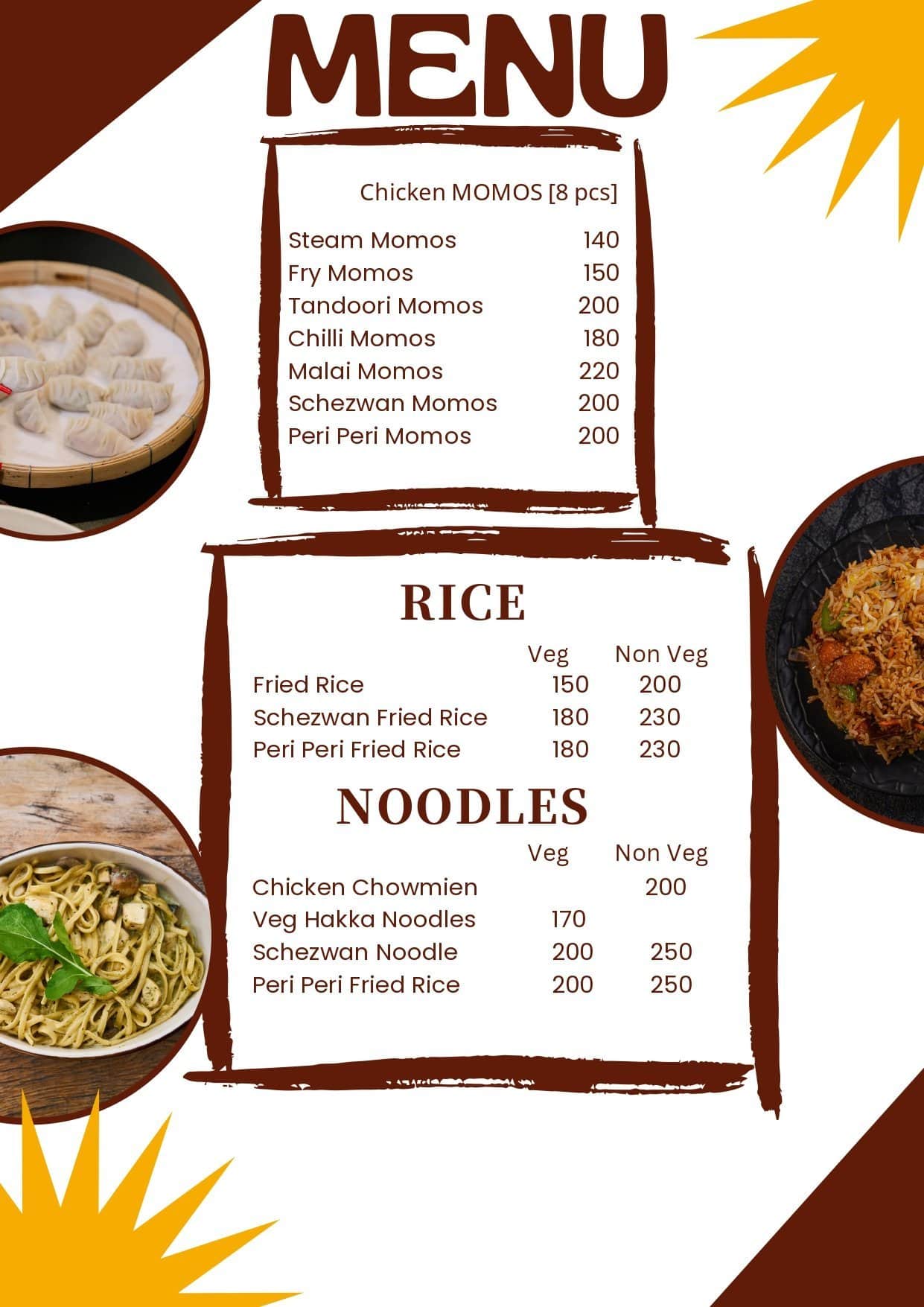 Menu of Mama Momos, Jawahar Nagar, Srinagar