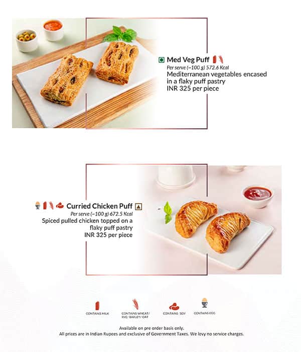 Menu at Nutmeg, Kolkata