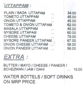 Menu at Chatpatta Chat, Mumbai
