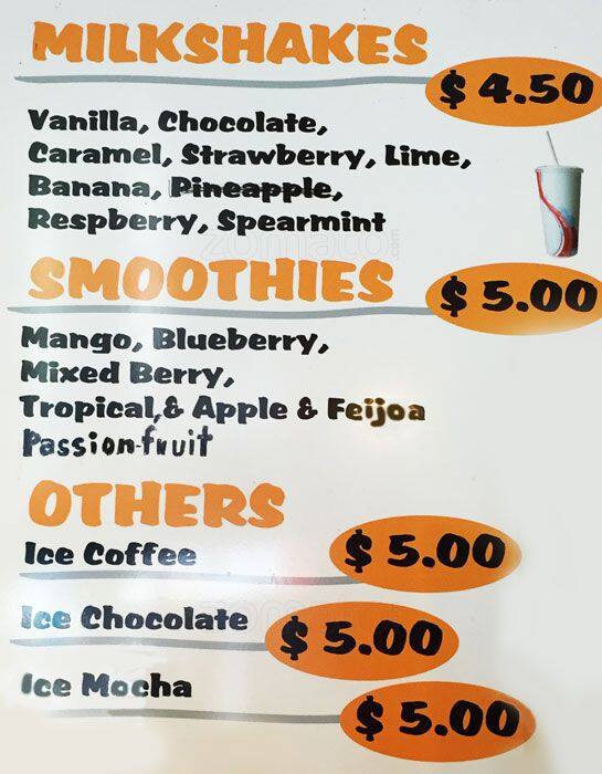 Menu at Waiheke bakery & cafe, Auckland