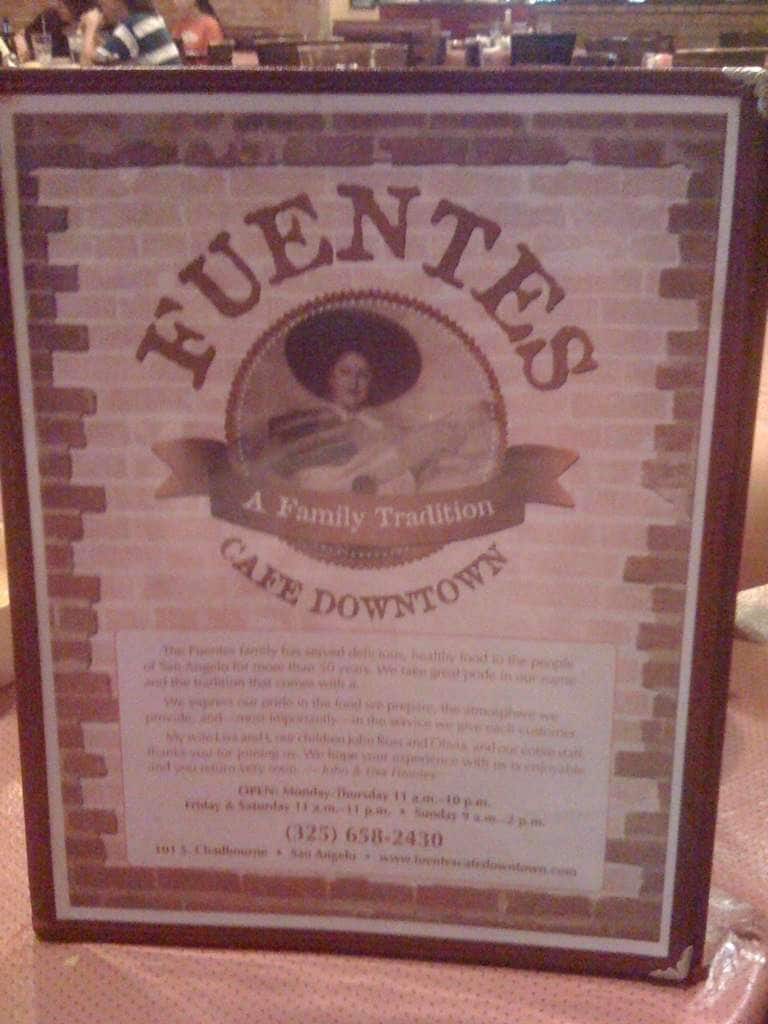 Fuentes Cafe Downtown Menu, Menu for Fuentes Cafe Downtown, San Angelo ...