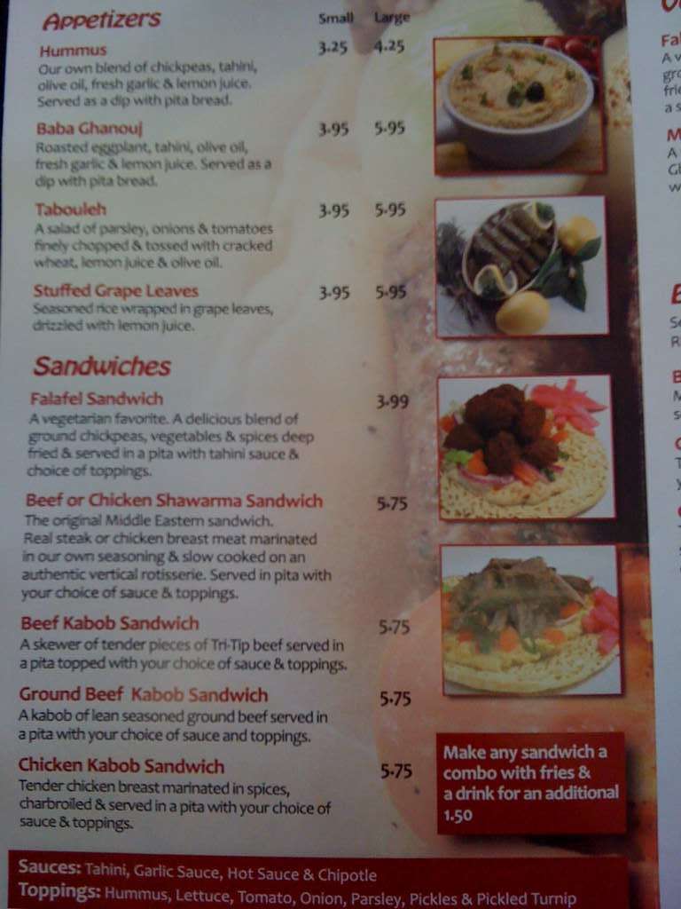 Sammy's Falafel Express Menu - Urbanspoon/Zomato