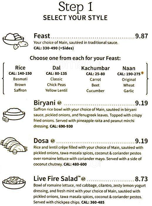 Menu at Deep Indian Kitchen restaurant, West New York, Columbus Circle