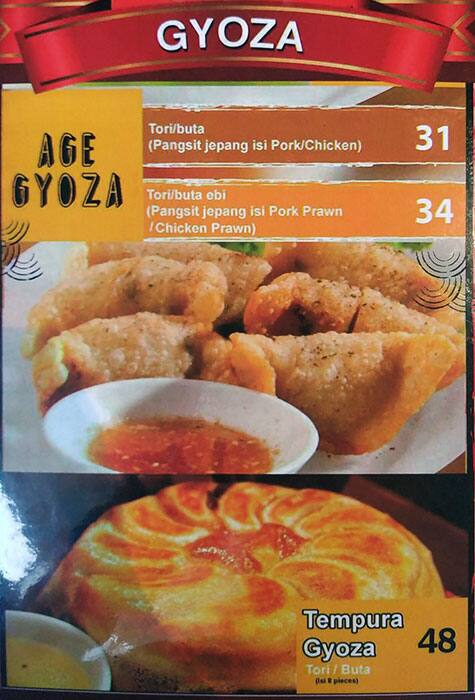 Menu at Ichiro Ramen restaurant, West Jakarta, lippo mall puri