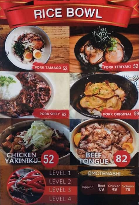 Menu at Ichiro Ramen restaurant, West Jakarta, lippo mall puri