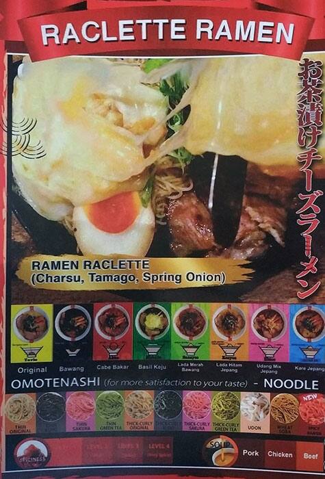 Menu at Ichiro Ramen restaurant, West Jakarta, lippo mall puri