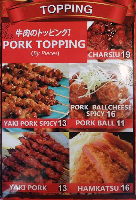 Menu at Ichiro Ramen restaurant, West Jakarta, lippo mall puri