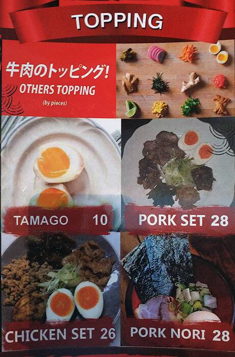 Menu at Ichiro Ramen restaurant, West Jakarta, lippo mall puri