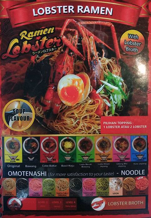 Menu at Ichiro Ramen restaurant, West Jakarta, lippo mall puri