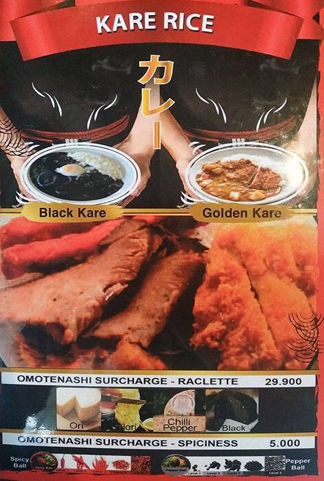 Menu at Ichiro Ramen restaurant, West Jakarta, lippo mall puri