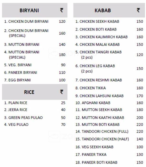 Khansama Foods Menu, Menu for Khansama Foods, Patliputra Colony, Patna ...