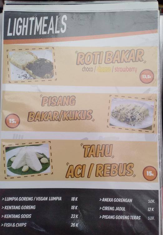 Menu at Dago Yui Cafe, Bandung