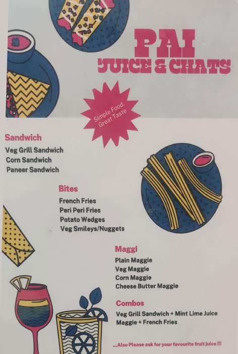 Menu of Pai Juice And Chats, Kengeri, Bangalore