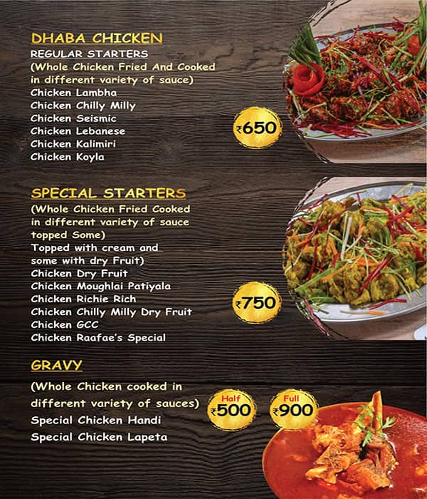 Menu of Raafae's Dastarkhwan, Mahim, Mumbai