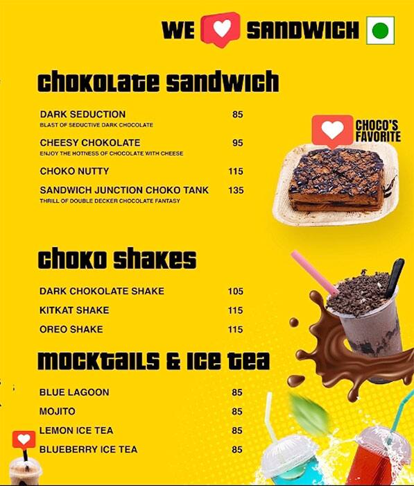 Menu at Sandwich Junction Kharghar, Navi Mumbai