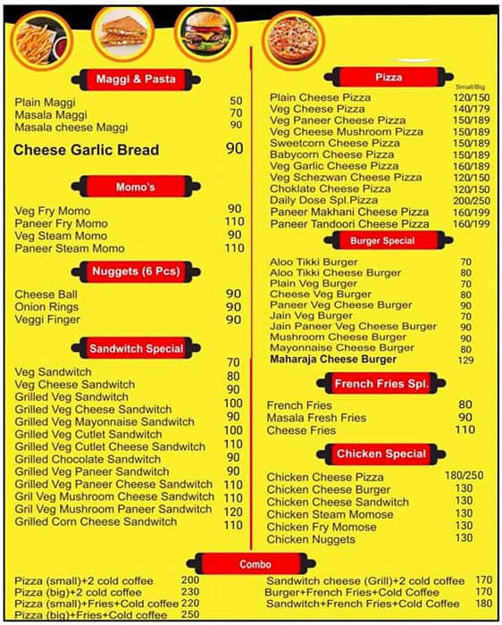 Menu of Cafe Delight, Chakan, Pune