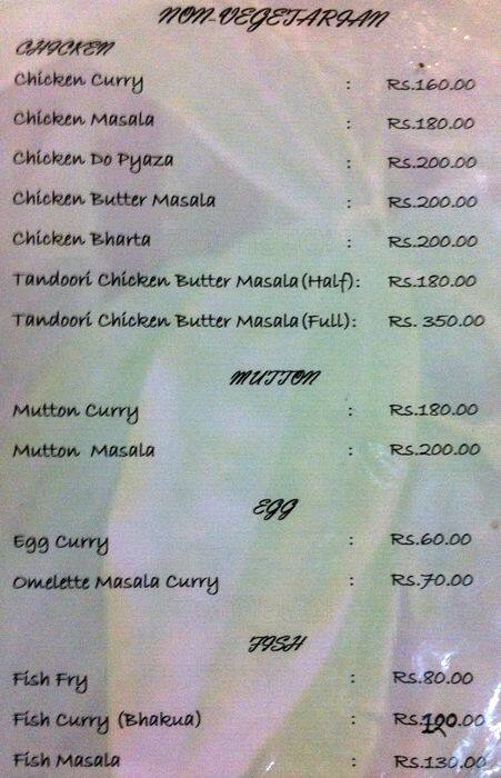 Menu at Bay Leaf, Guwahati
