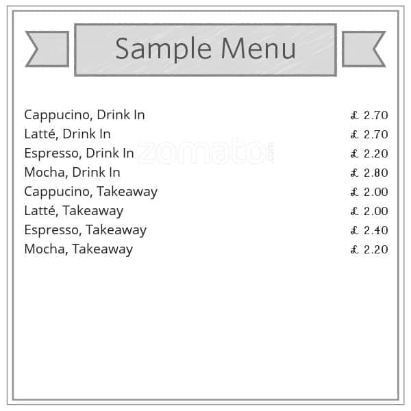 Menu at Duke's Caffe cafe, London, 7 Duke Street St James's