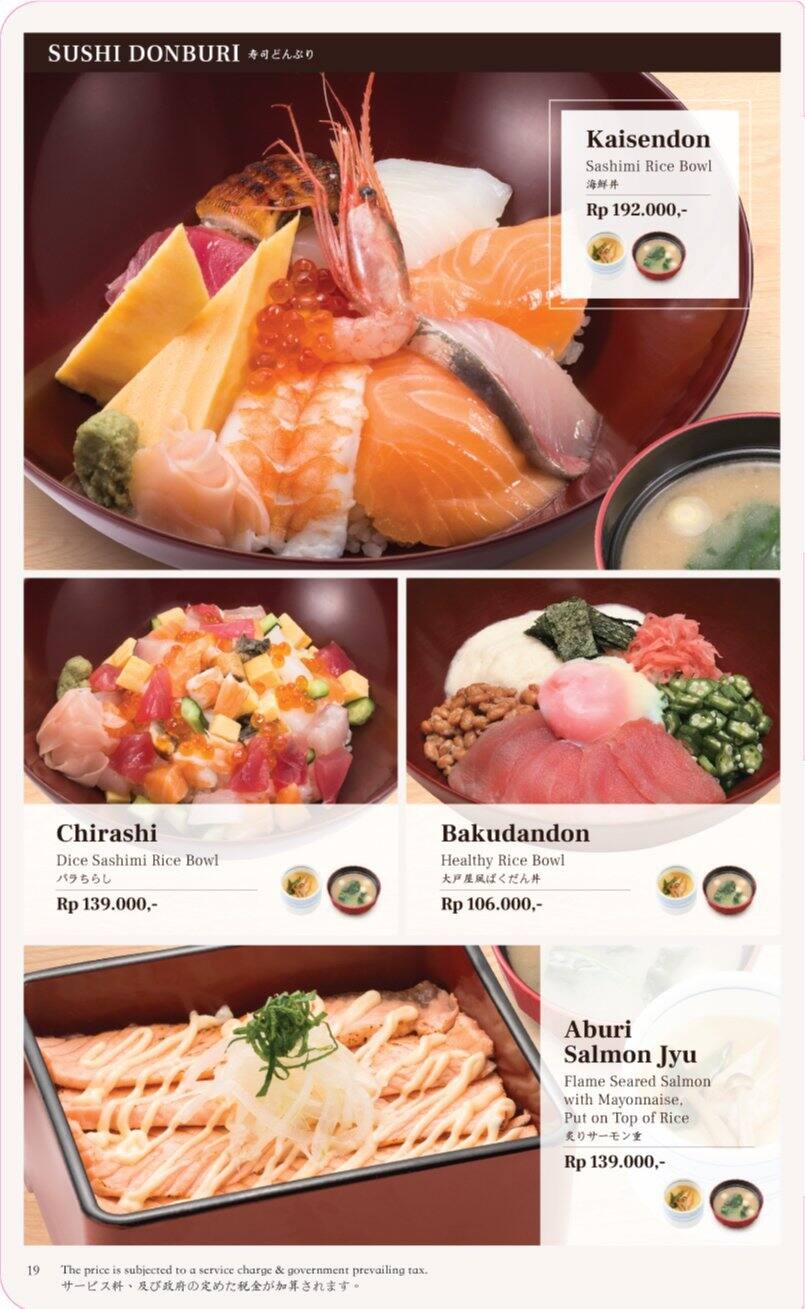 Menu at Ootoya restaurant, North Jakarta, Jalan Pantai Indah Kapuk