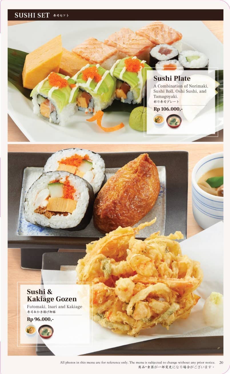 Menu at Ootoya restaurant, North Jakarta, Jalan Pantai Indah Kapuk