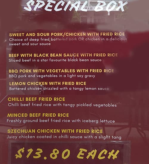 Menu at Golden Ocean Seafood BBQ Chinese restaurant, Mount Waverley